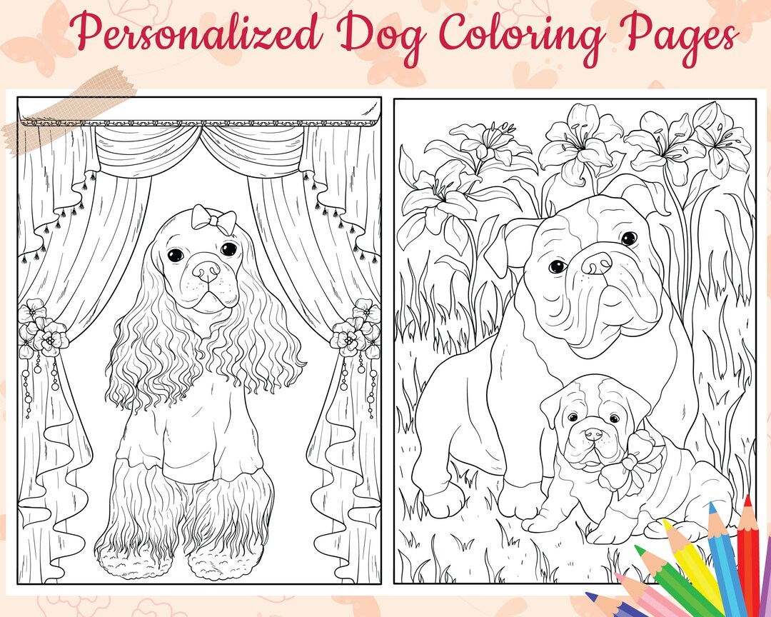 Customized Photo Coloring Pages, Personalized Dog Coloring Page ...
