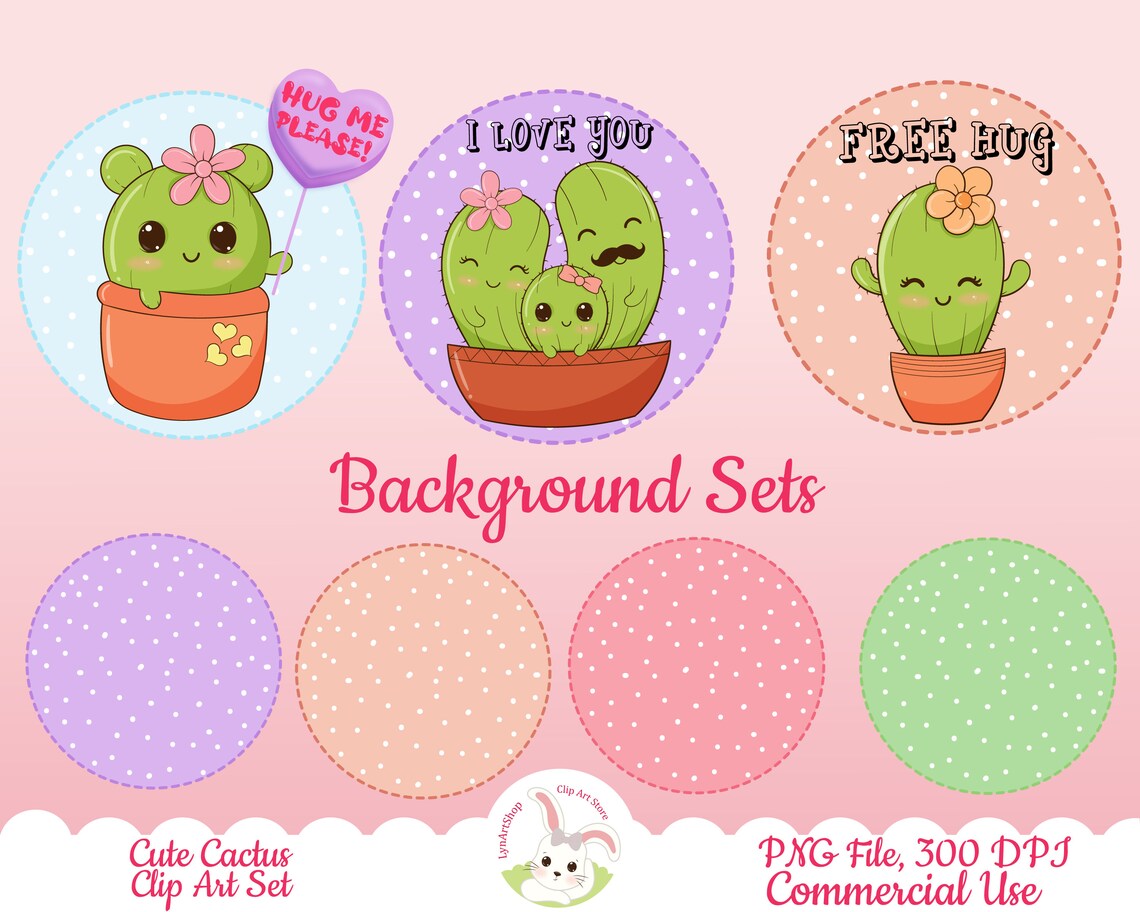 Cute Cactus Clipart Kawaii Cactus Succulent Clipart Plant - Etsy