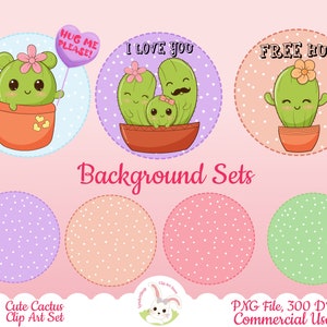 Cute Cactus Clipart, Kawaii Cactus, Succulent Clipart, Plant Clipart ...