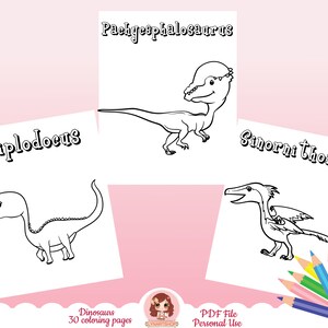 Dinosaurs Coloring Book Pages for Kids, Dragon, Cute Animals, Jungle ...