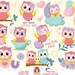 Cute Baby Girl Owl Clip Art PNG, Cartoon Owl, Bird Clipart, Pink Owl ...