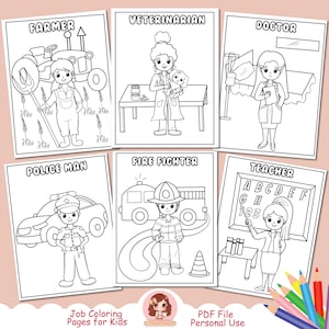 Inspiring Careers & Occupation Coloring Pages for Kids, Different ...