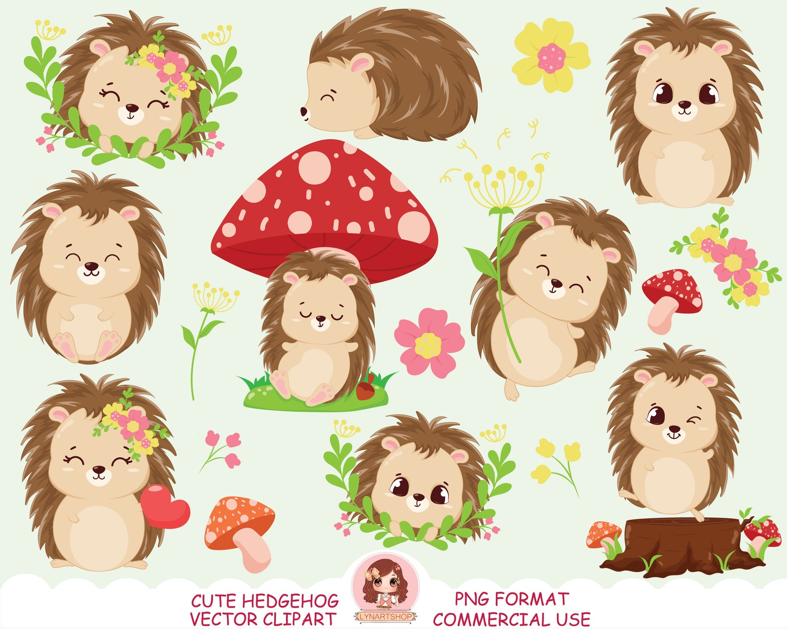 Cute Hedgehog Clipart Hedgehogs Clip Art Woodland Animals - Etsy