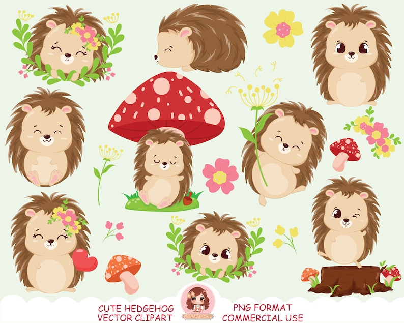 Cute Hedgehog Clipart Hedgehogs Clip Art Woodland Animals - Etsy