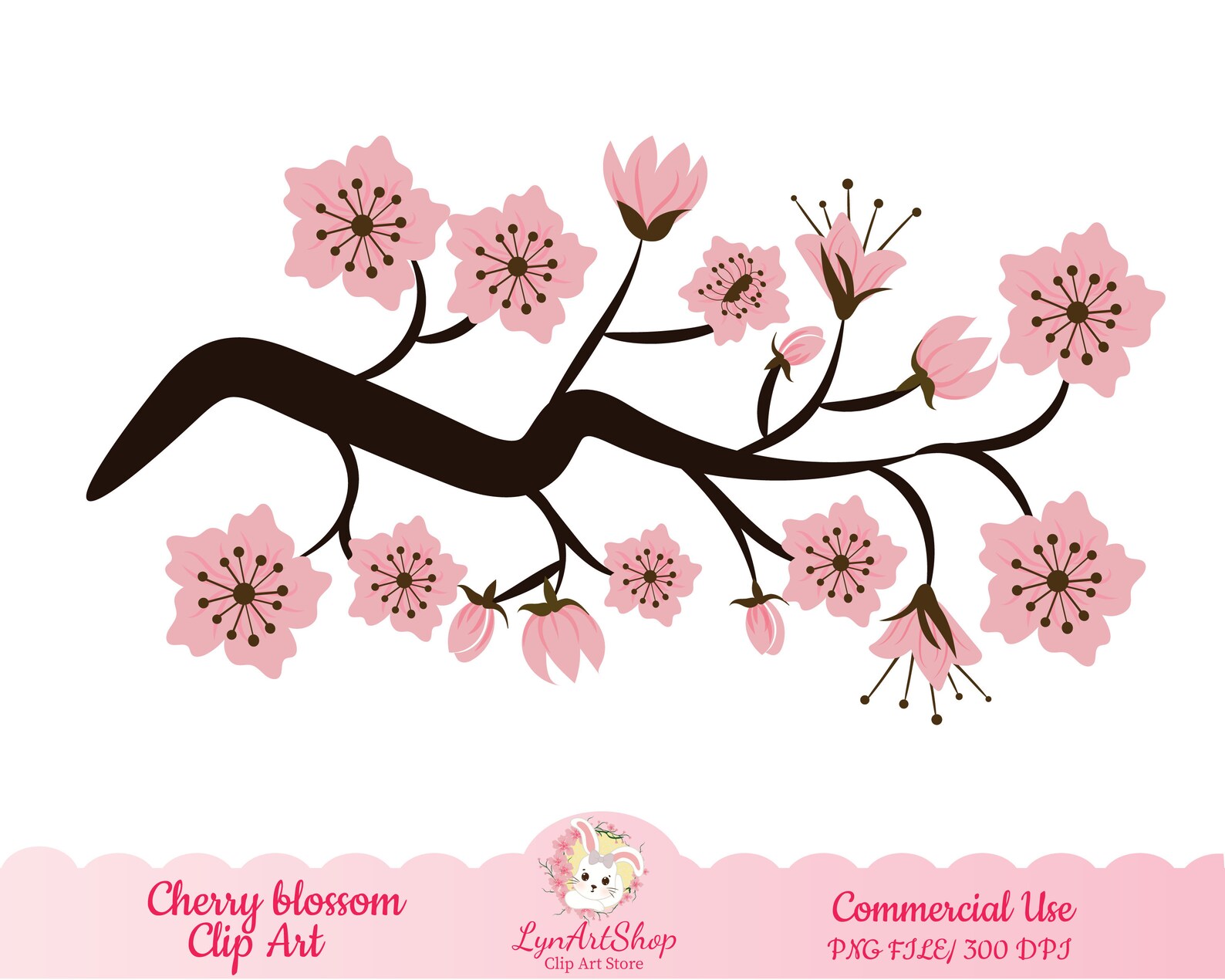 Chery Blossom Png/branch With Blossom Flowers/sakura - Etsy