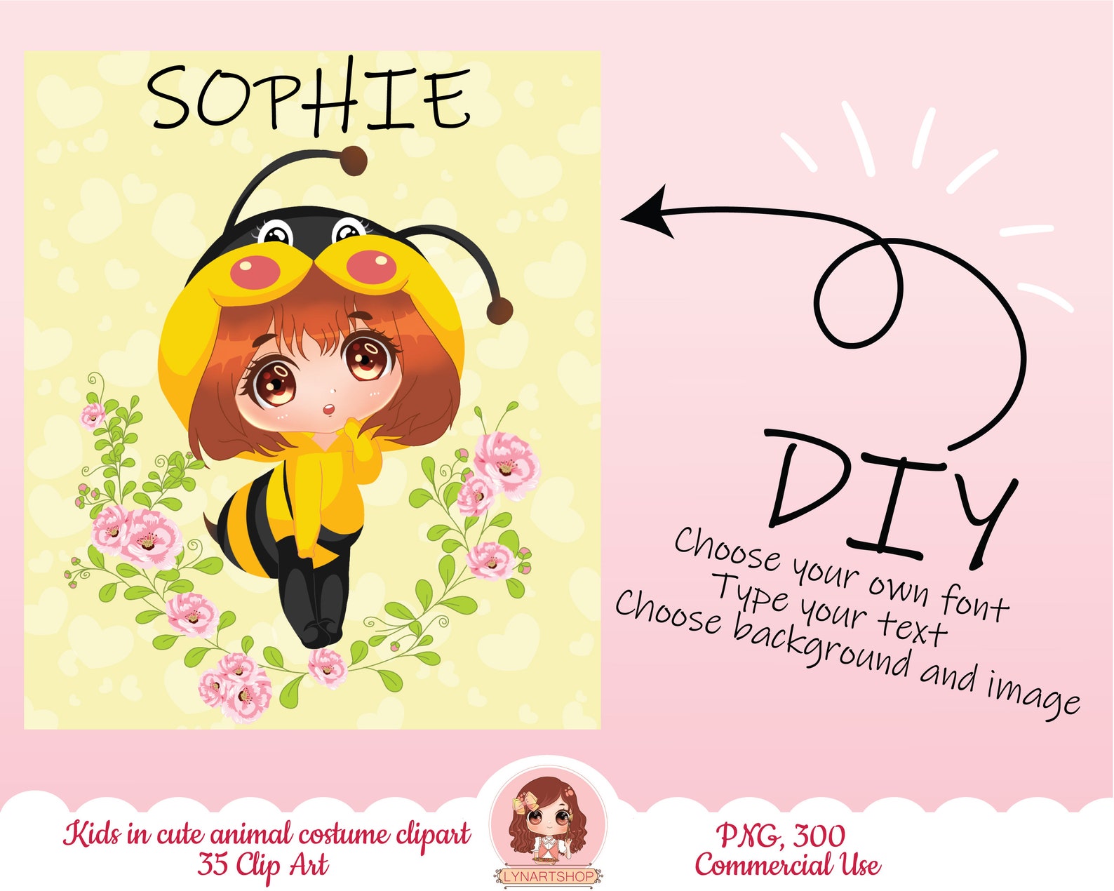 Kids in Cute Animal Costume Clipart Cute Chibi Kids With - Etsy