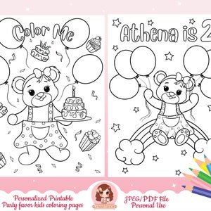 Personalized Printable Coloring Sheet Birthday Party Favor, Coloring ...