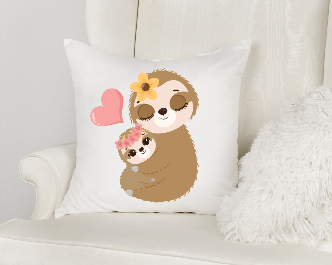 Sloth clipart PNG baby girl sloth cute sloth for nursery | Etsy