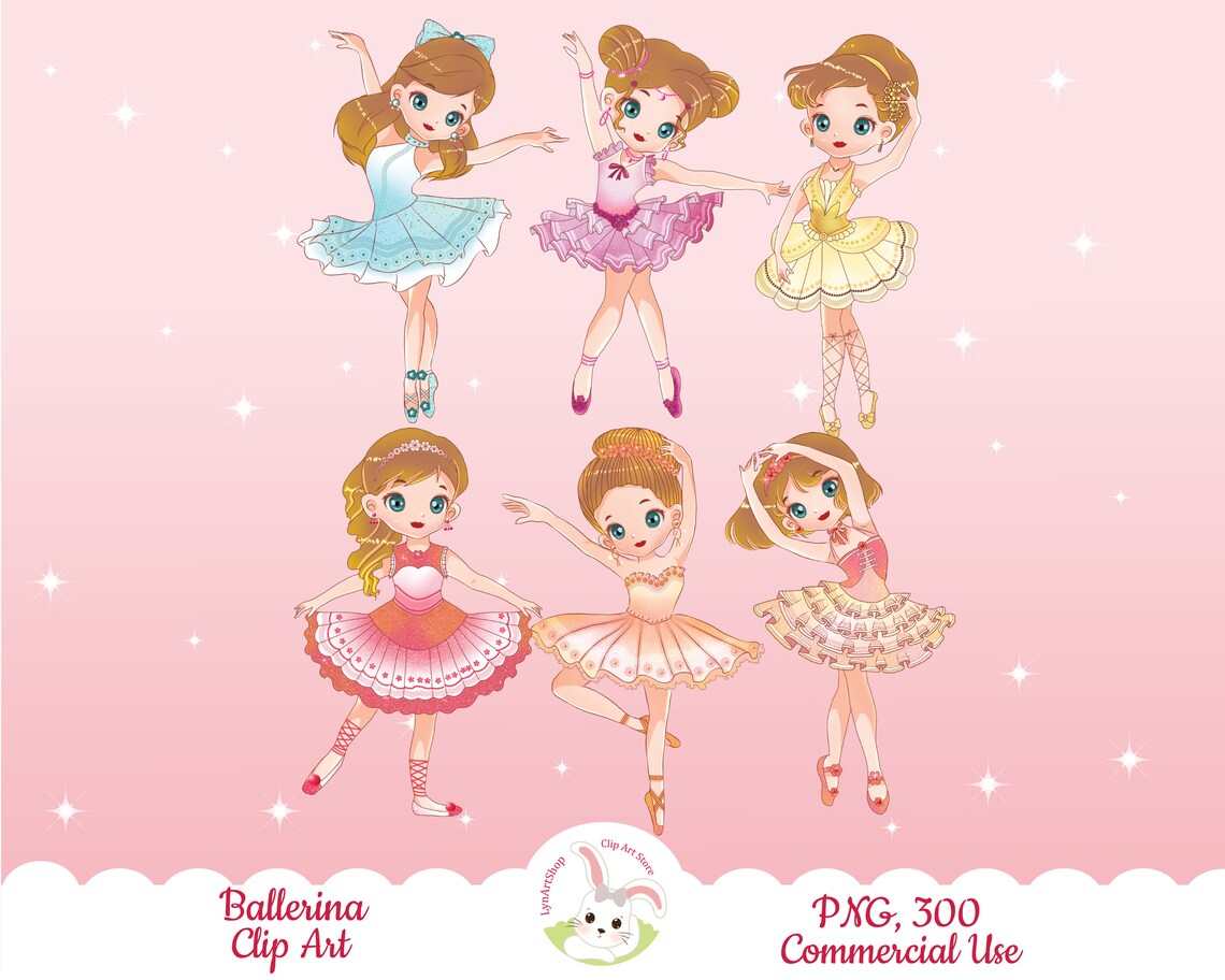 Ballerina Clipart Ballerina Clip Art Cute Ballerina Dancing - Etsy