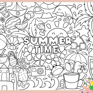 Summer Coloring Pages for Kids and Adults, Activity Sheets, Coloring ...