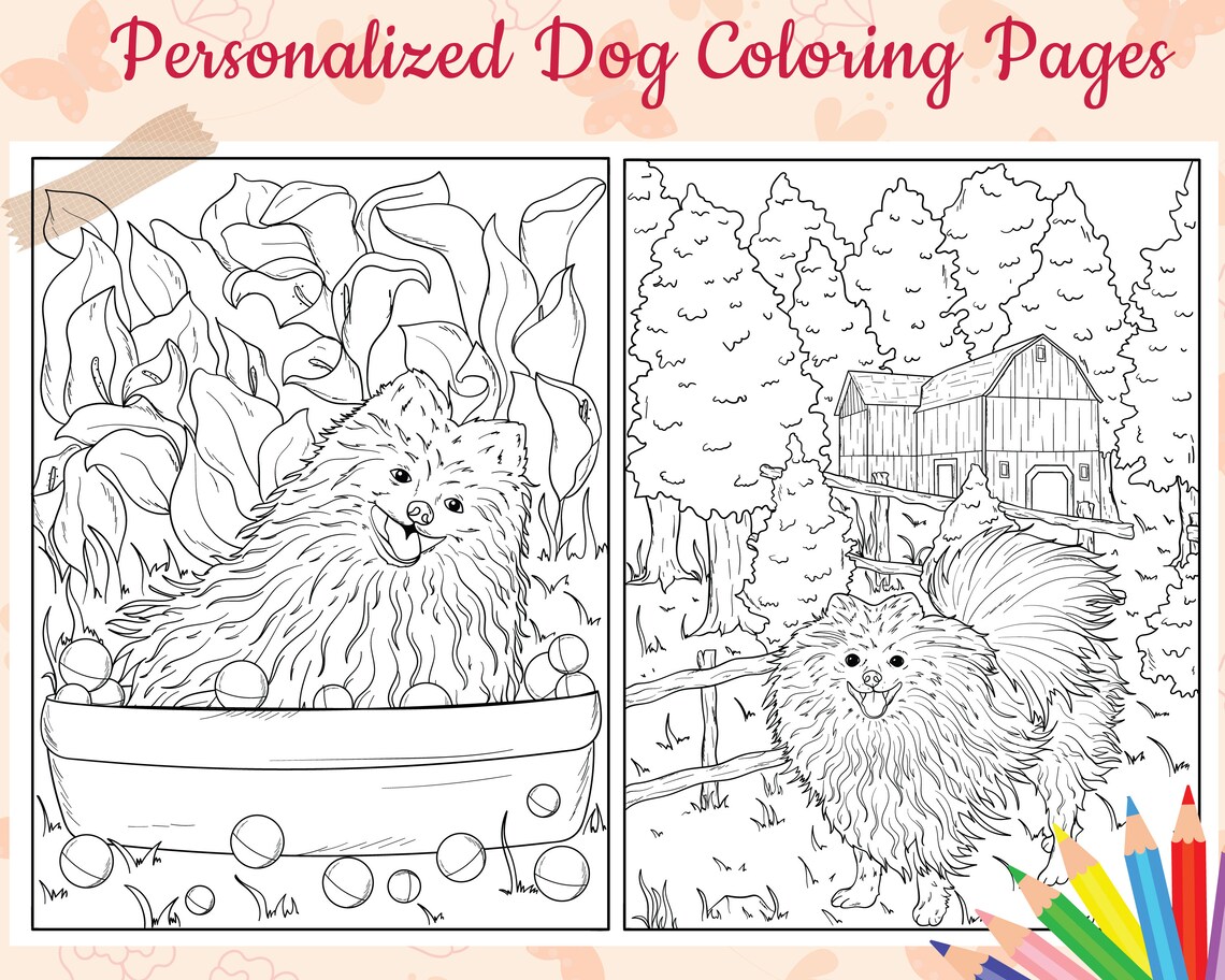 Customized Photo Coloring Pages, Personalized Dog Coloring Page ...
