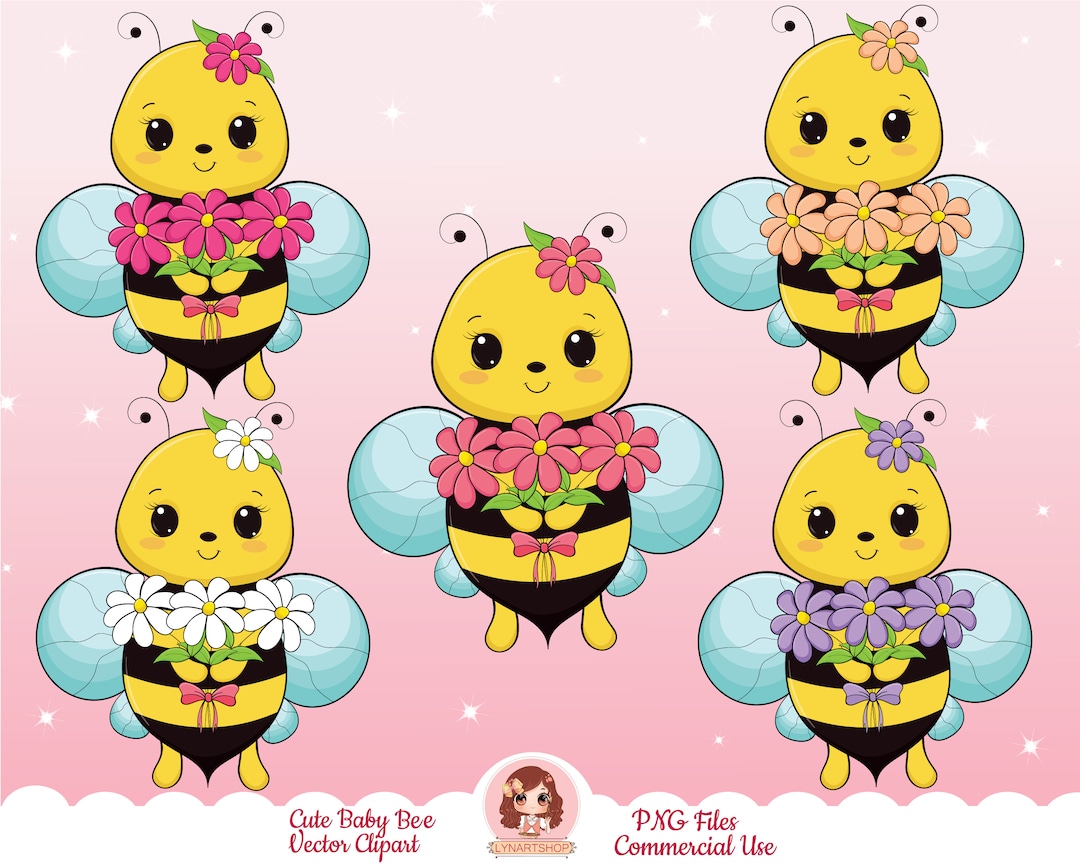 Cute Bee Clip Art, Honeybee Clipart, Cute Bees, Busy Bee Clip Art, Cute ...
