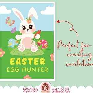 Cute Easter Bunny Clipart PNG, Cute Spring Clipart, Easter Egg Clip Art ...