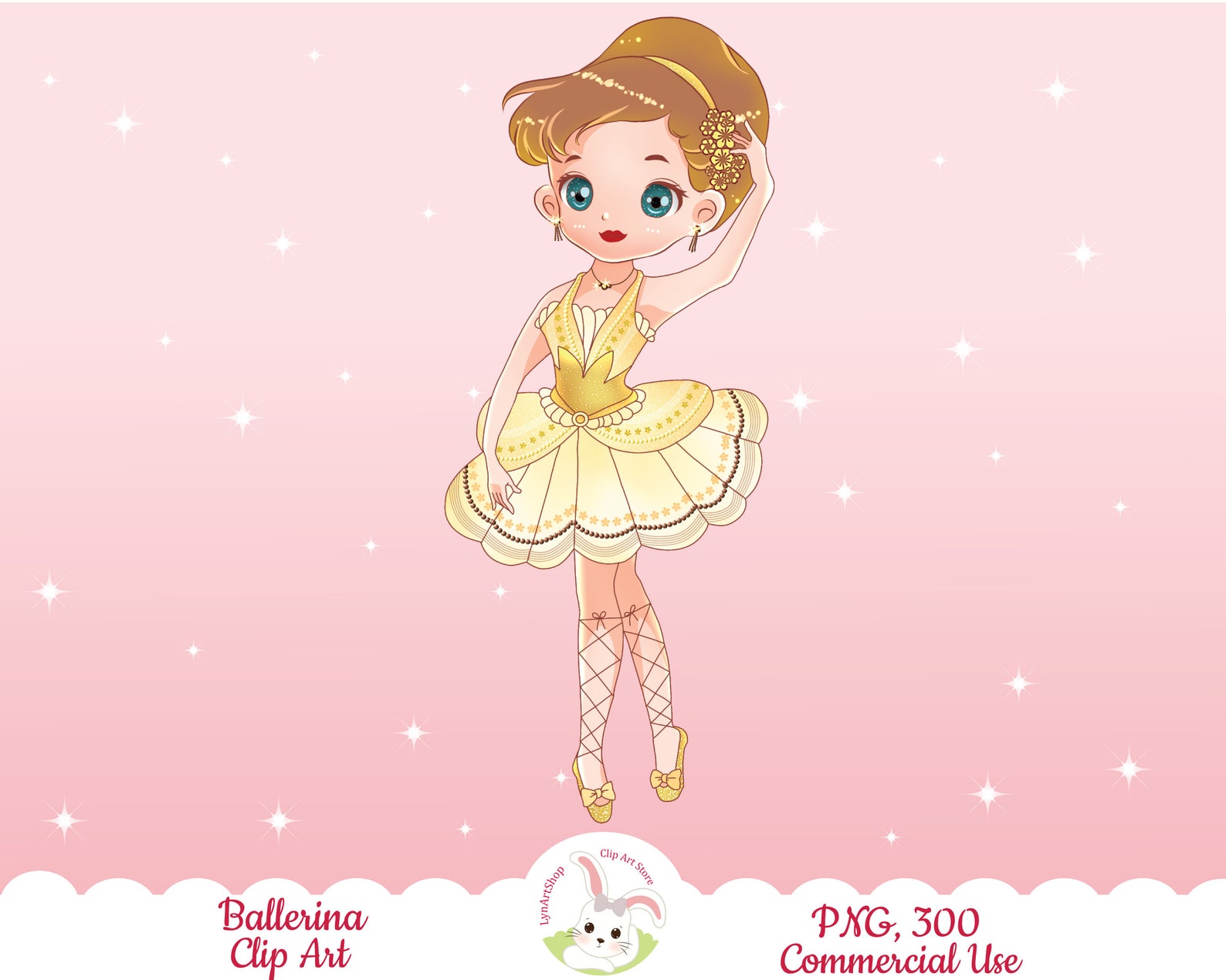 Ballerina Clipart Ballerina Clip Art Cute Ballerina Dancing - Etsy