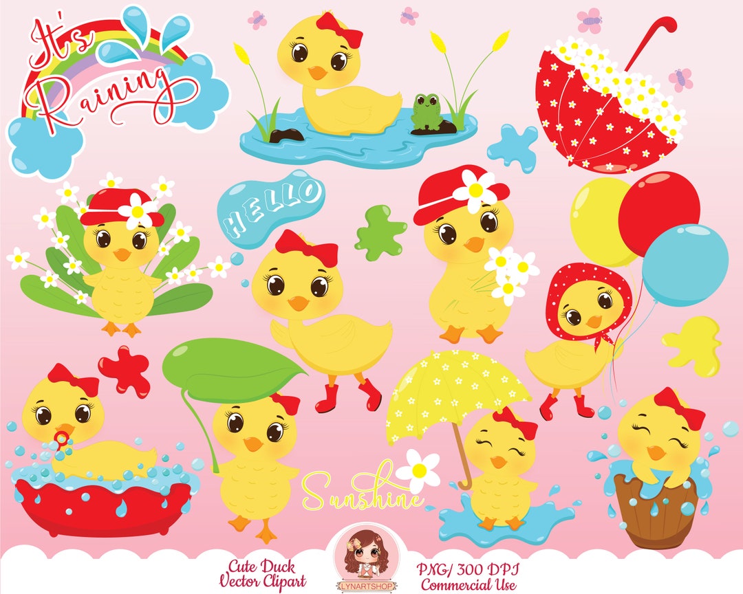 Cute Ducks Clipart PNG, Duckling Clip Art, Rubber Duck Clipart, Duckie ...