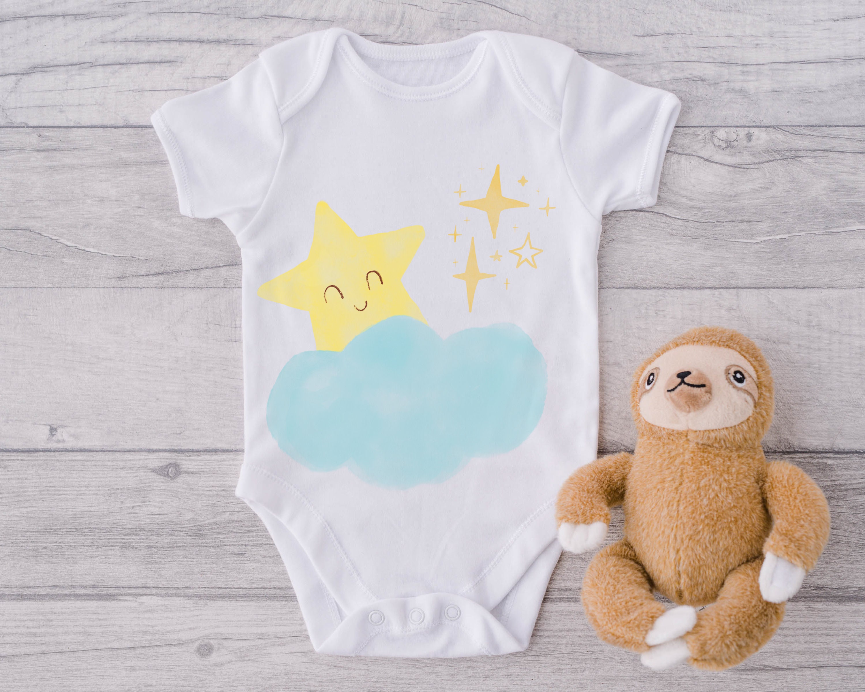 Watercolor Star Clipart Star Clip Art PNG Cloud Cute Stars - Etsy