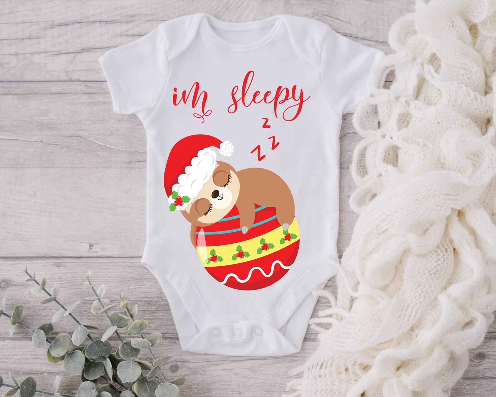 Cute Christmas Sloths Clipart, Sloth Christmas, Holiday Sloths, Santa ...