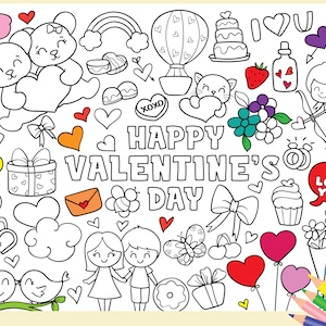 Valentine's Coloring Pages for Kids and Adults, Activity Sheets ...
