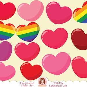 Cute Emoji Heart Vector Clipart PNG, Valentine's Heart Clip Art, Heart ...
