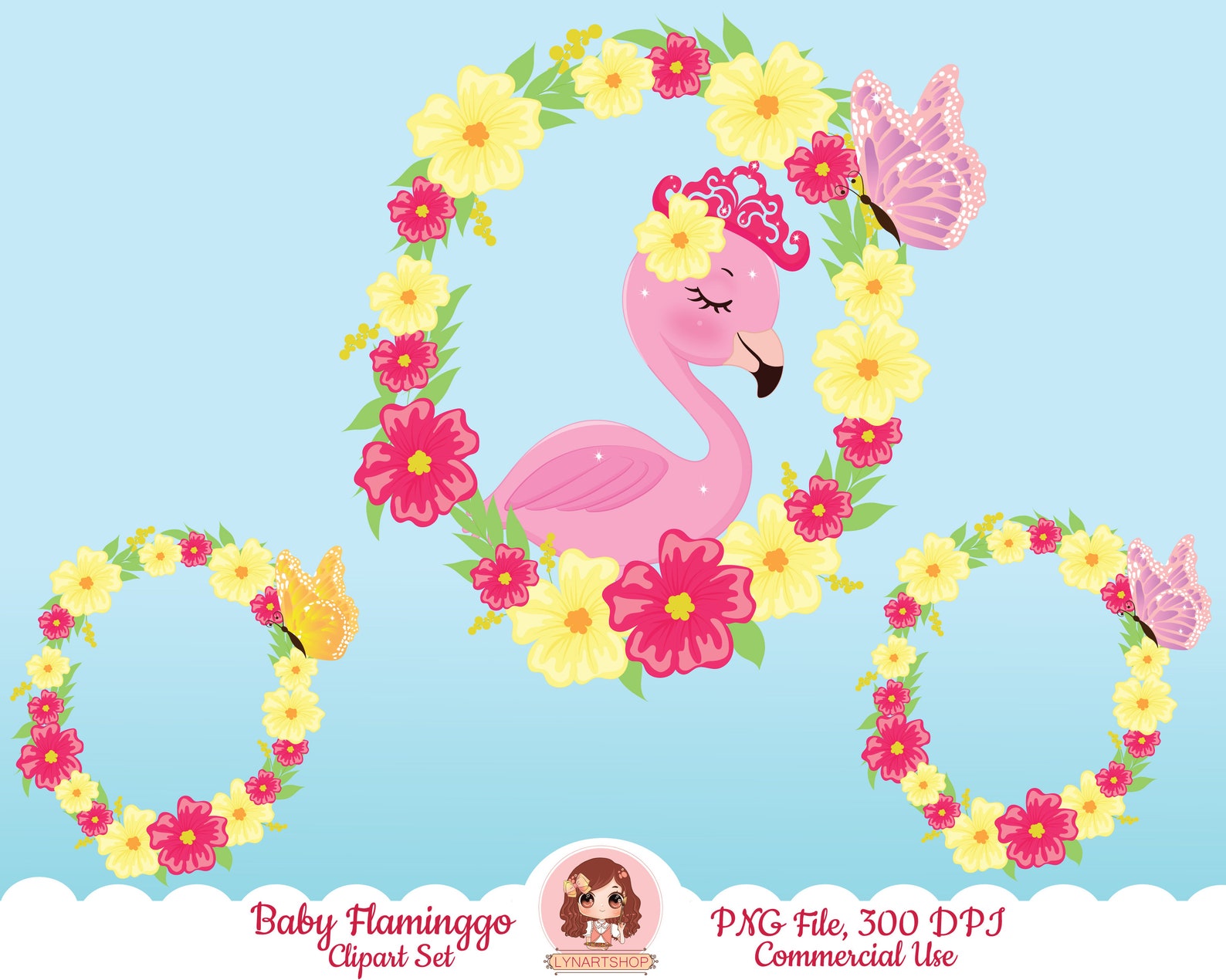 Flamingo Clipart Baby Flamingo Clipart Cute Flamingo Clip - Etsy