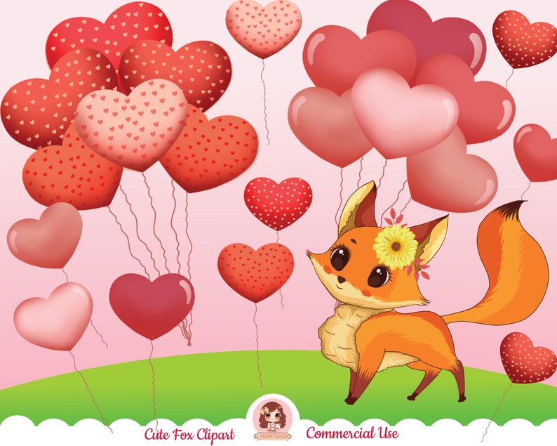 Cute Fox Clipart Fox Clip Art Baby Girl Fox Clipart Cute - Etsy