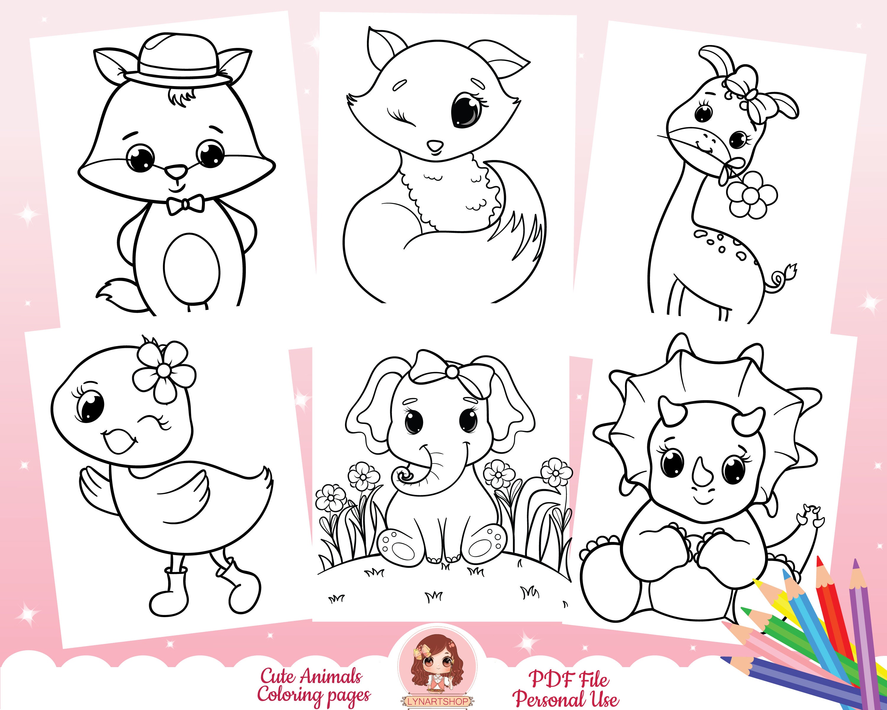 Cute Chibi Animal Coloring Pages
