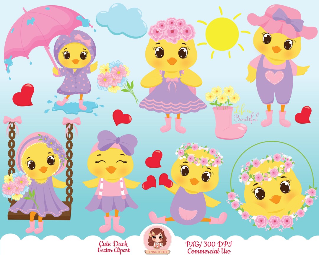 Cute Ducks Clipart PNG, Duckling Clip Art, Rubber Duck Clipart, Duckie ...