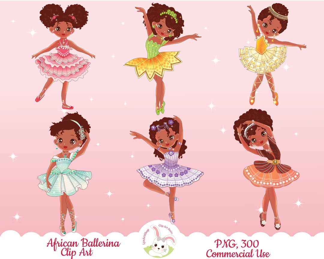 African Ballerina Clipart, Ballerina Clip Art, Cute Black Ballerina ...