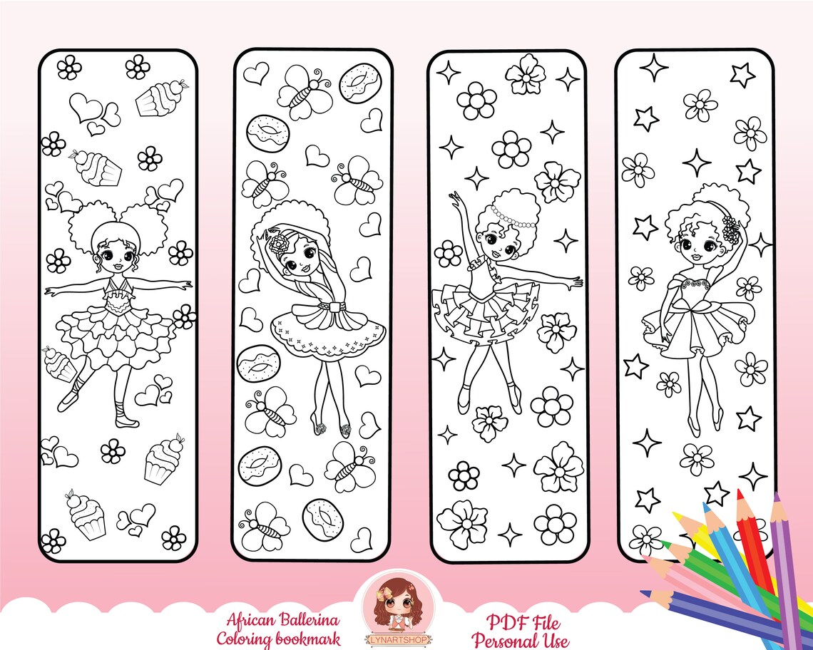 Printable Bookmarks for Kids, Set of 4 Bookmarks Princess Theme ...