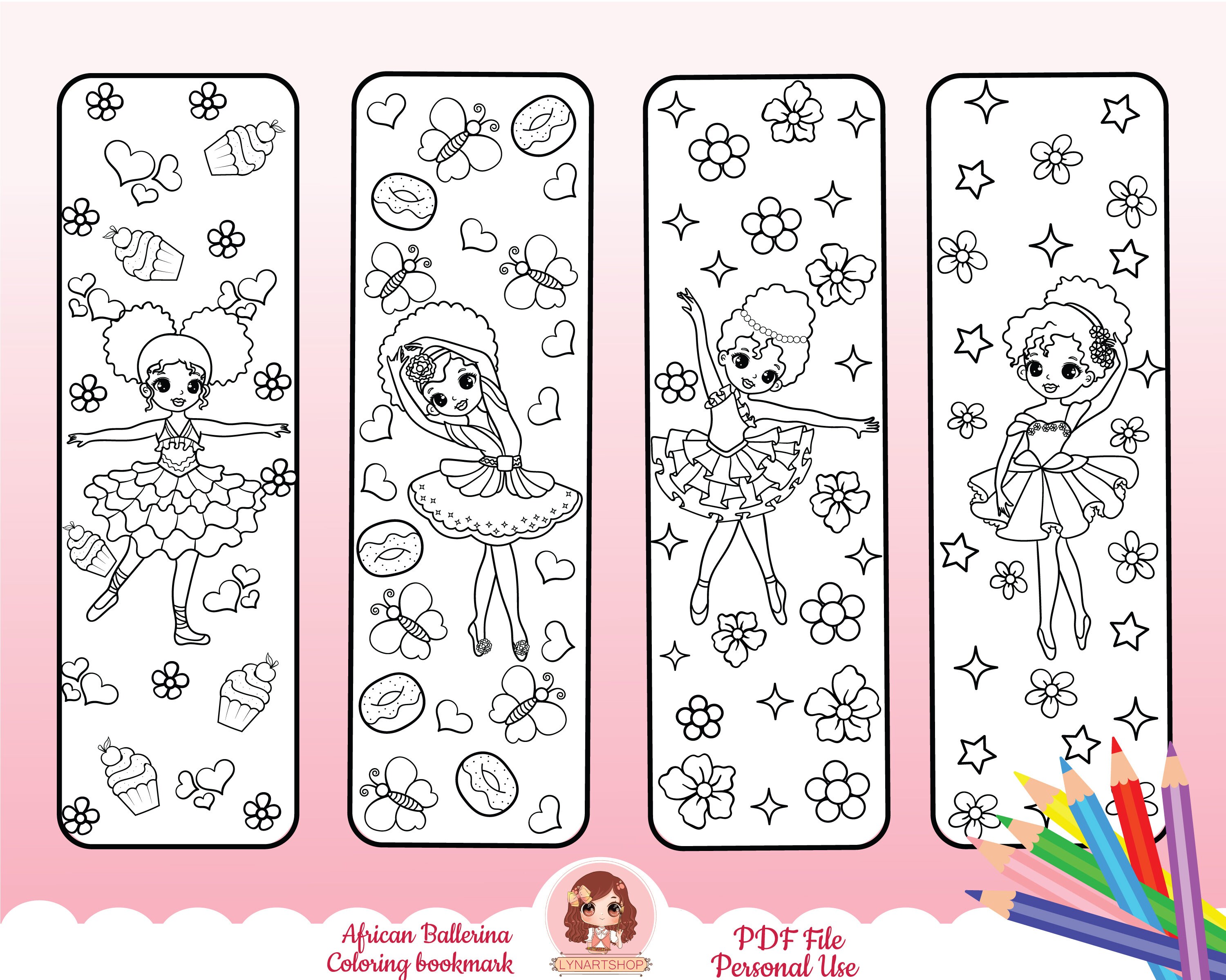 Printable Bookmarks for Kids, Set of 4 Bookmarks Princess Theme ...