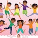Cute Kids Clipart, Jumping Children, African American Kids, Happy, Joy ...
