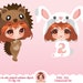 Kids in Cute Animal Costume Clipart, Cute Chibi Kids With Costumes ...