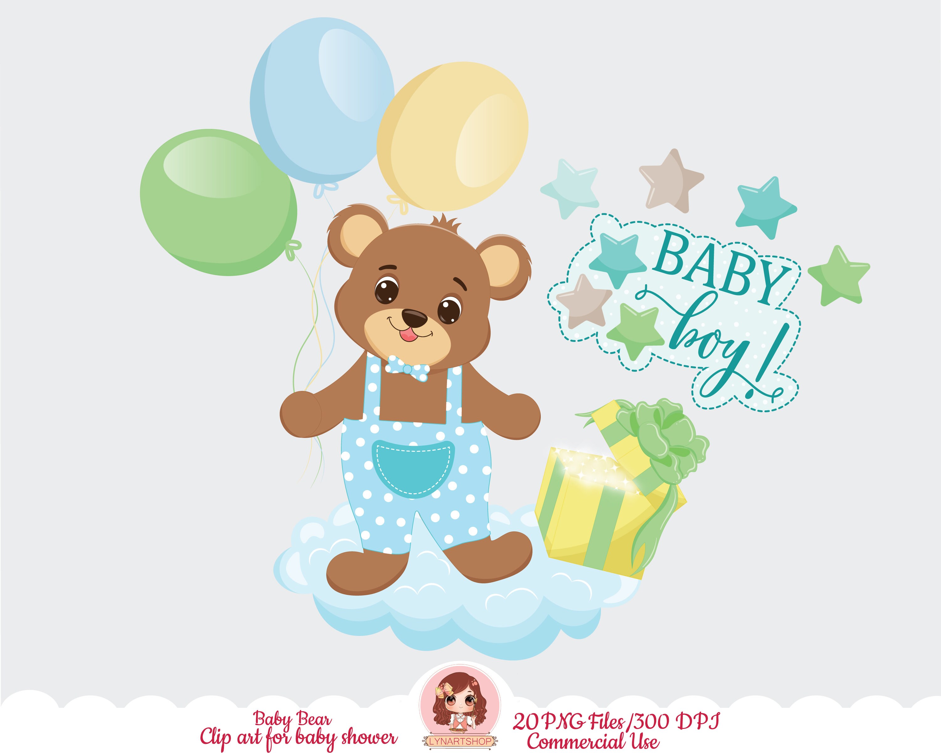 Cute Teddy Bear Clipart Nursery Clipart Baby Shower Bear - Etsy