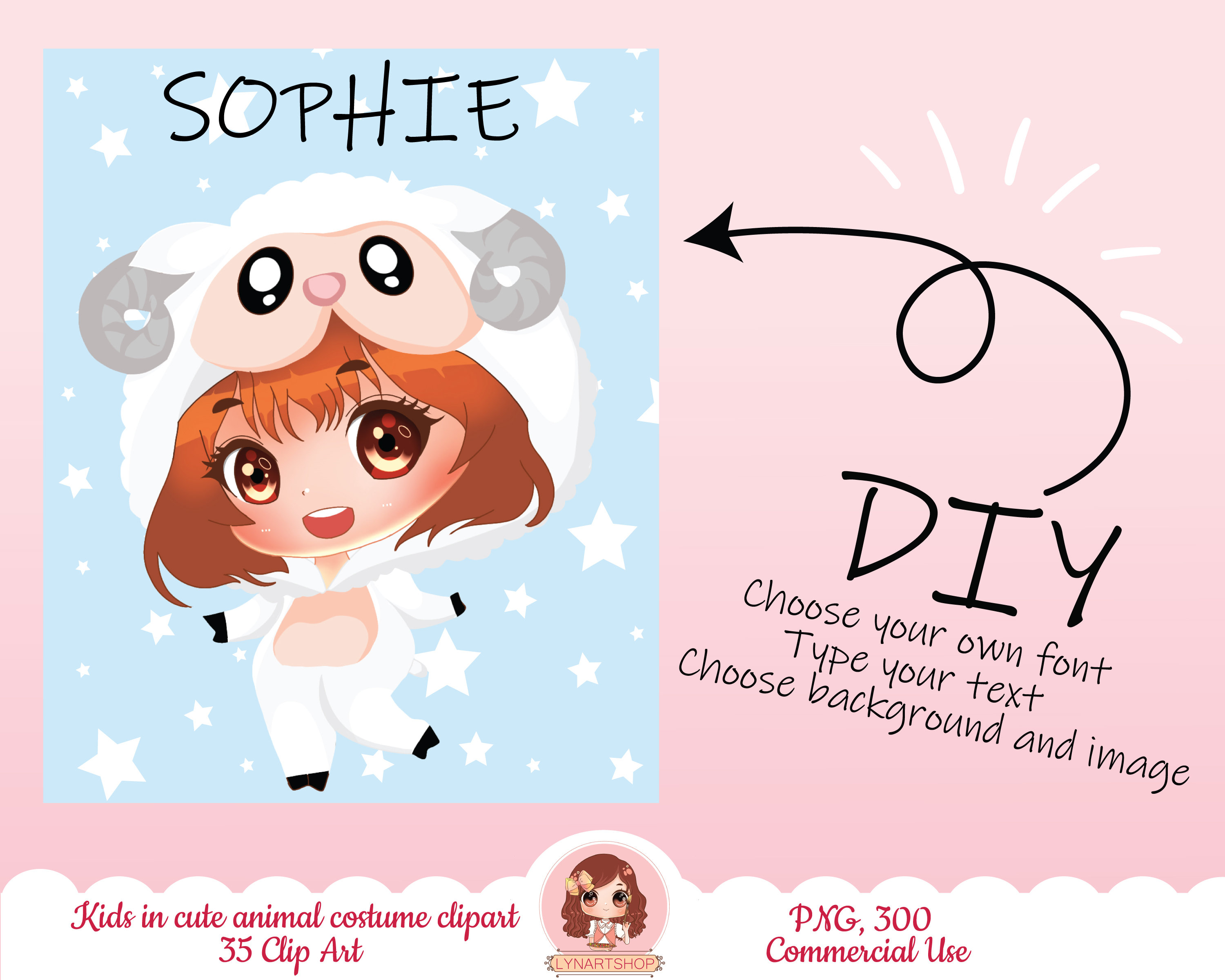 Kinder in süßen Tierkostümen süße Chibi Kinder mit Kostümen - Etsy.de