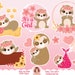 Sloth Clipart PNG, Baby Girl Sloth, Cute Sloth for Nursery Art, Sloths ...