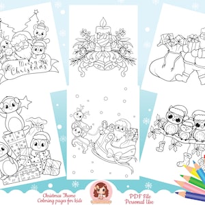 Christmas Coloring Pages for Kids, Printable Coloring Sheets, Winter ...