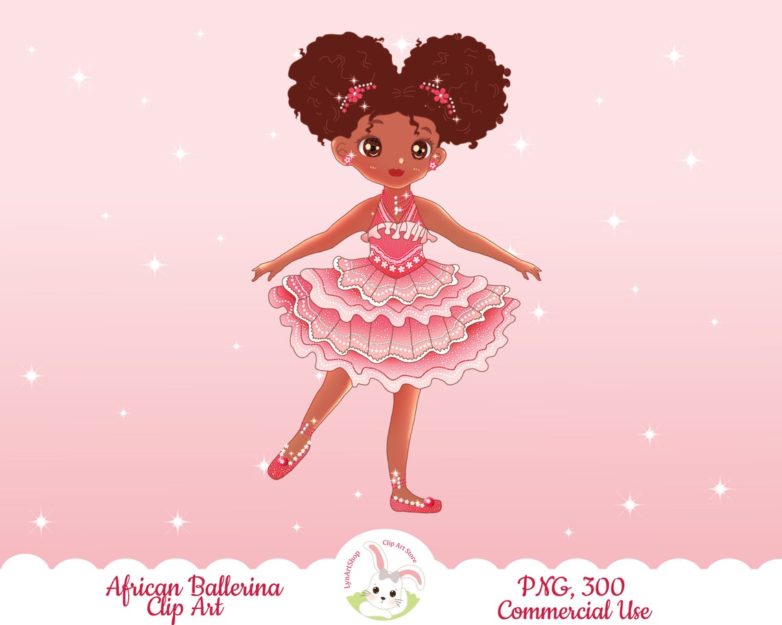 African Ballerina Clipart Ballerina Clip Art Cute Black | Etsy