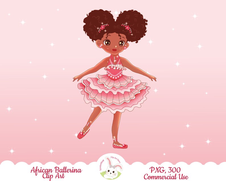 African Ballerina Clipart, Ballerina Clip Art, Cute Black Ballerina ...