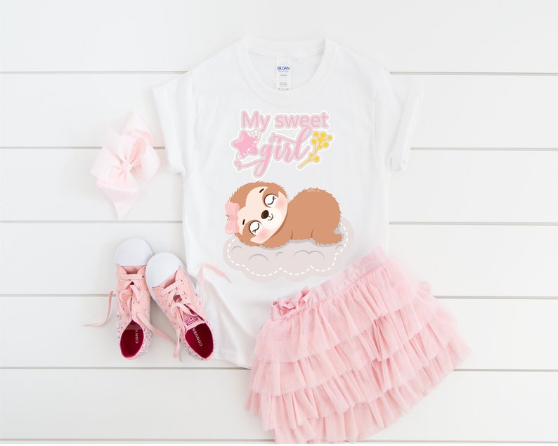 Cute Baby Girl Sloth Clipart PNG Sloths Clip Art Nursery - Etsy