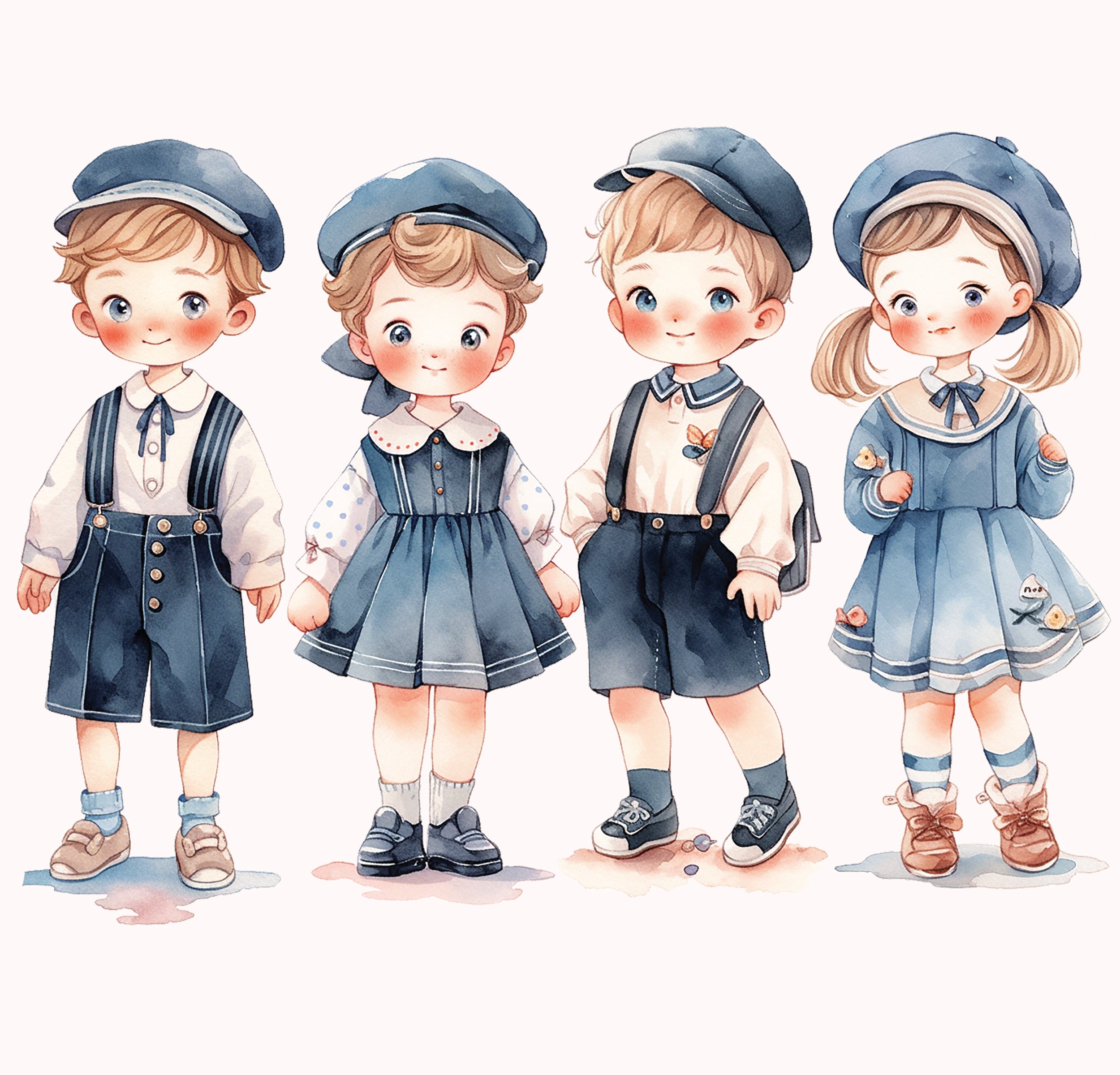 Cute Watercolor Students Clipart PNG, Kids Clip Art, Nursery Theme ...