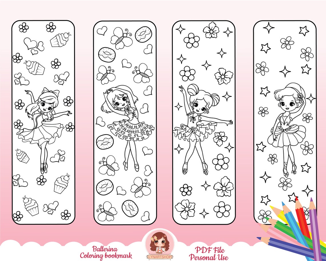 Printable Bookmarks for Kids, Set of 4 Bookmarks Princess Theme ...