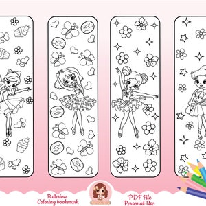 Printable Bookmarks for Kids, Set of 4 Bookmarks Princess Theme ...