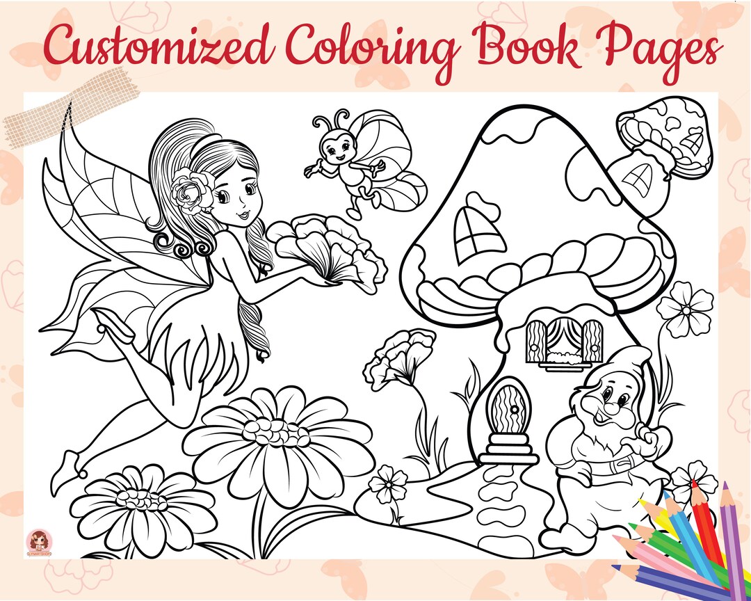 50 Coloring Pages and Book Cover, Customized Coloring Book Pages for ...