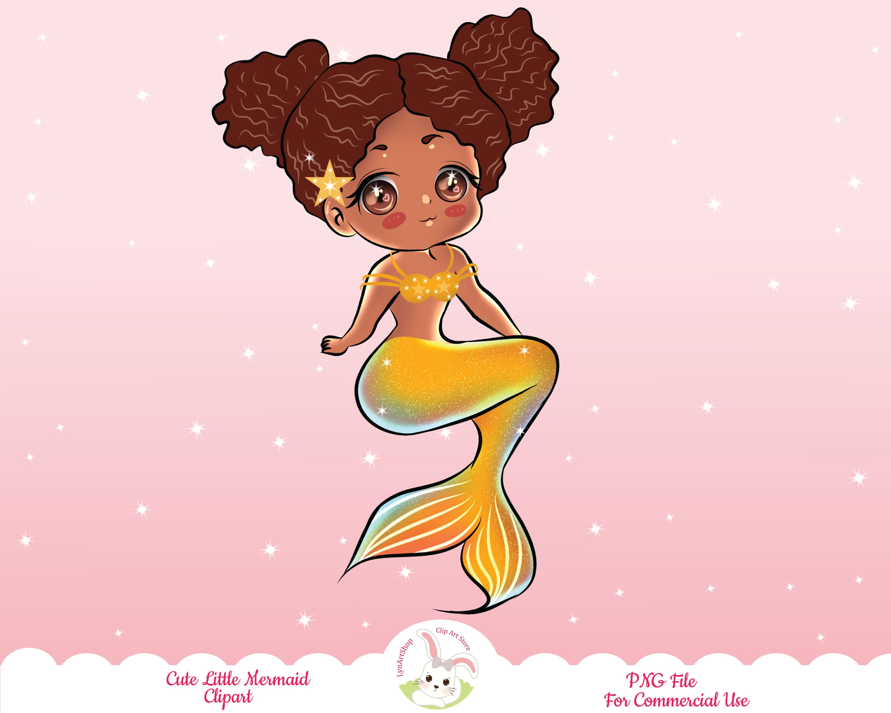 Mermaid Clipart, Mermaid Clip Art Set, Sublimation Designs, Cute ...