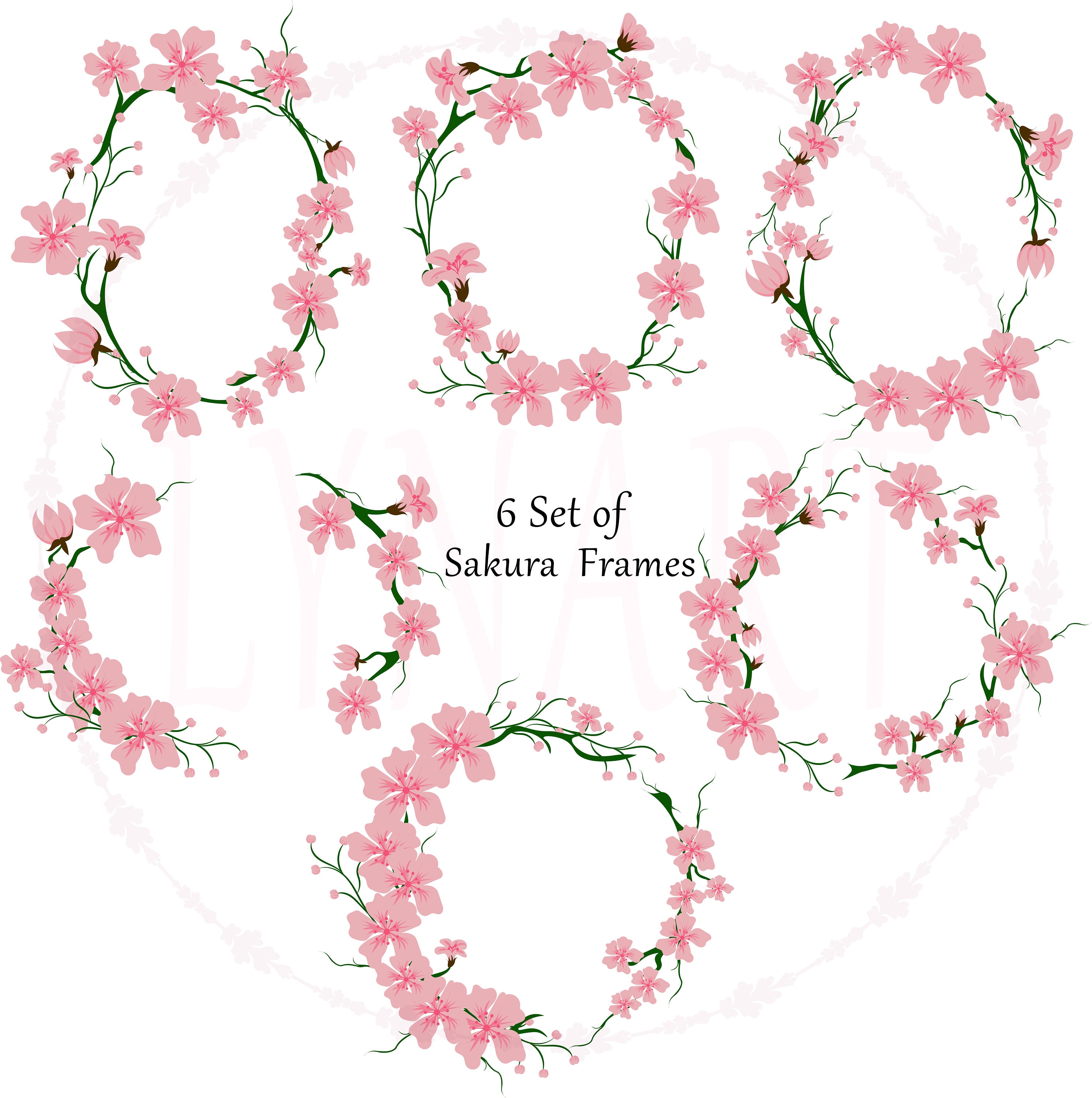 Sakura frames/Cherry blossoms Sakura frames/Spring pink flower | Etsy