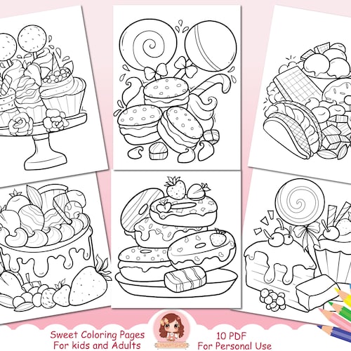 Sweet Coloring Pages Printable Coloring Pages for Kids and - Etsy