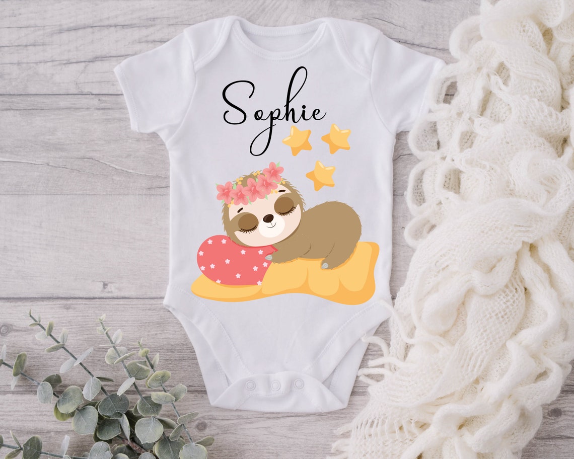 Sloth clipart PNG baby girl sloth cute sloth for nursery | Etsy