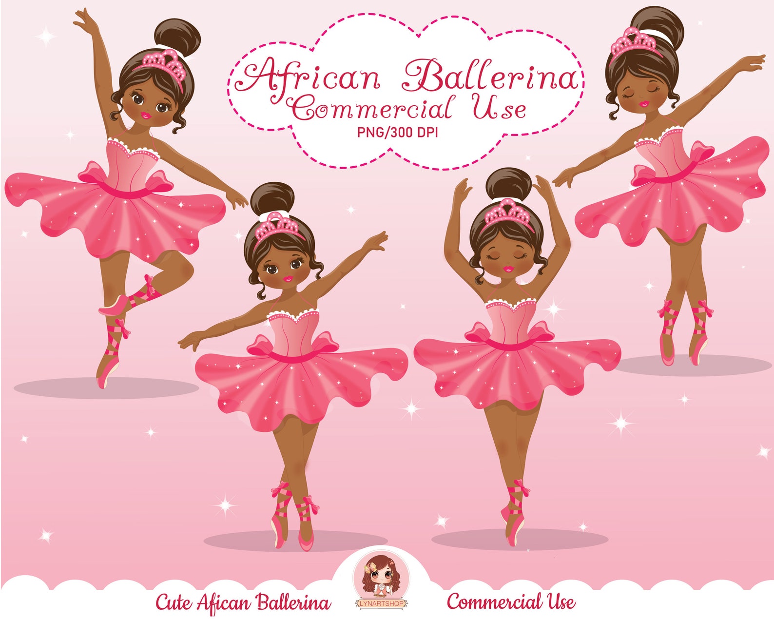 African Ballerina Clipart, Ballerina Clip Art, Cute Black Ballerina ...