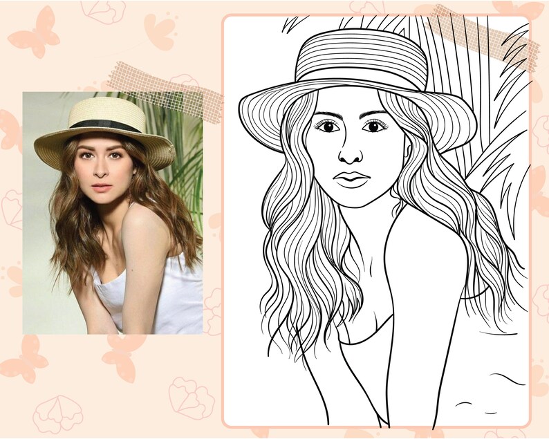 Customized Photo Coloring Pages, Personalized Coloring Page, Coloring ...