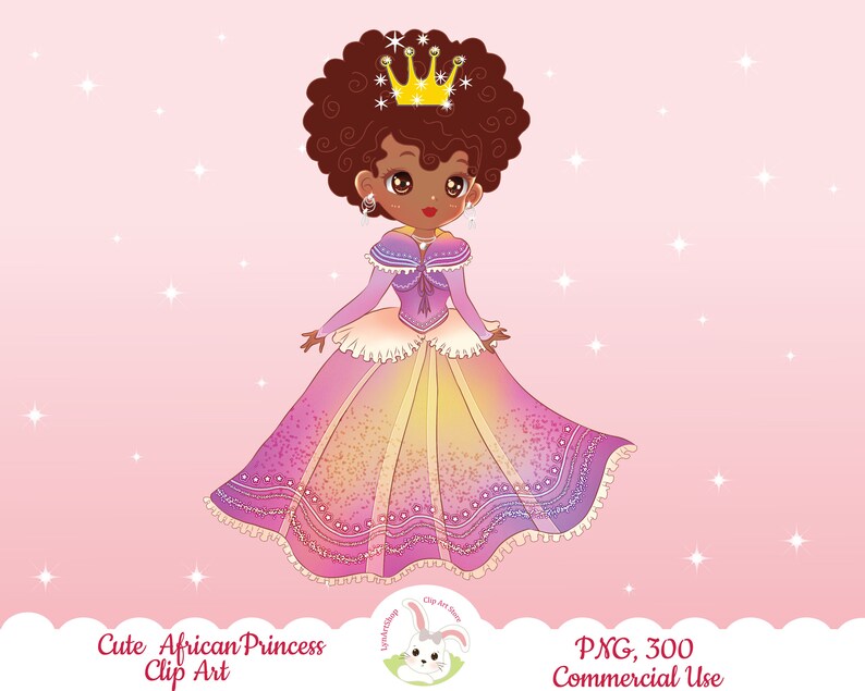 Cute African Princess Cute Black Princess Clipart Princess - Etsy